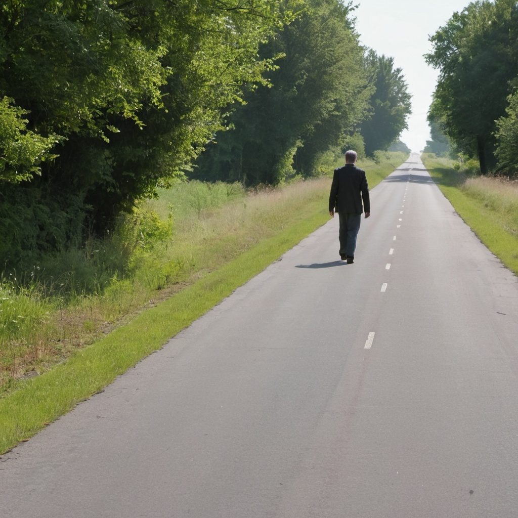 Pedestrians walking on a Roadway with no sidewalk